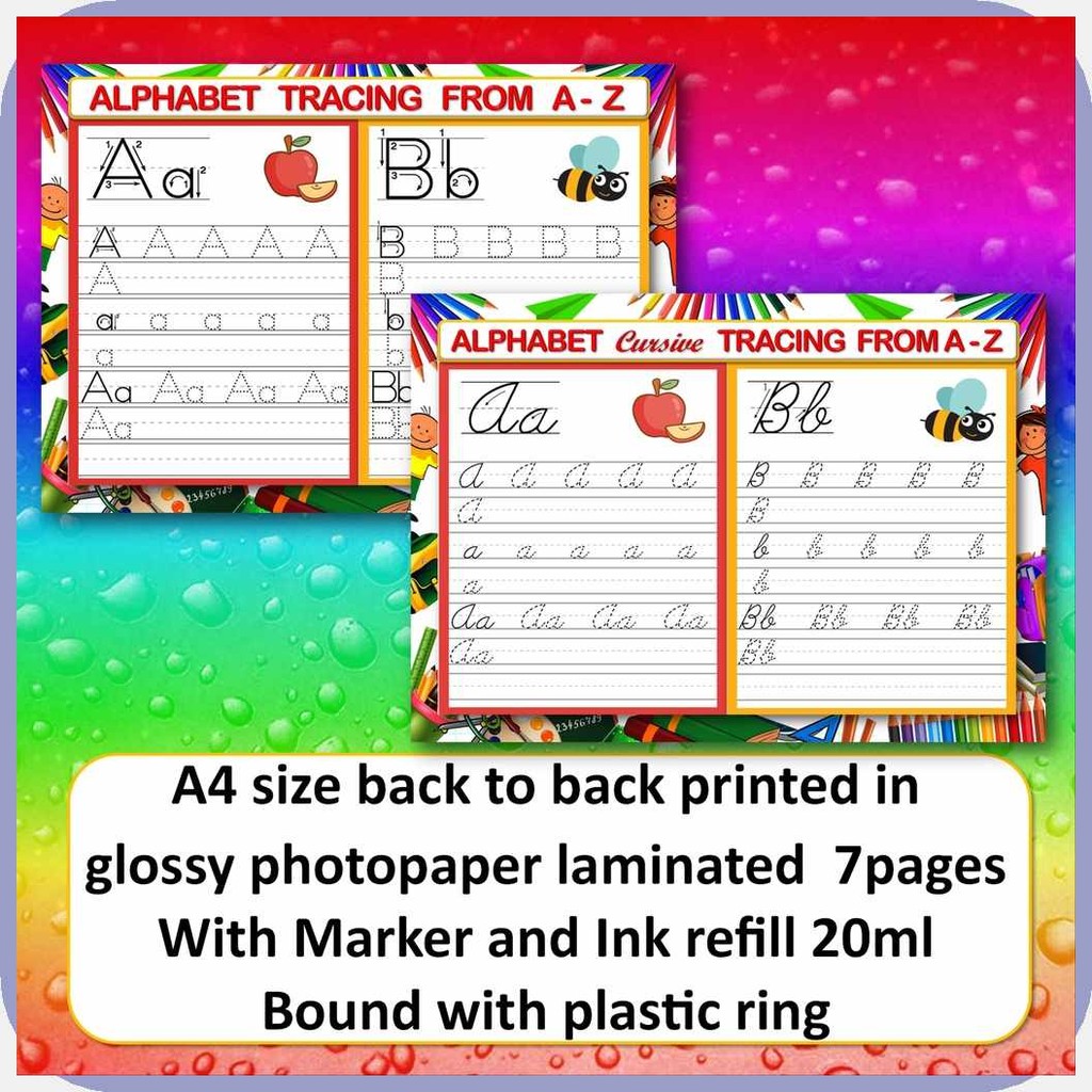 Educational+t@d@bd@YZ@qk@Lc!chart[mM!tracing[Vg!alphabet laminated a4 ...
