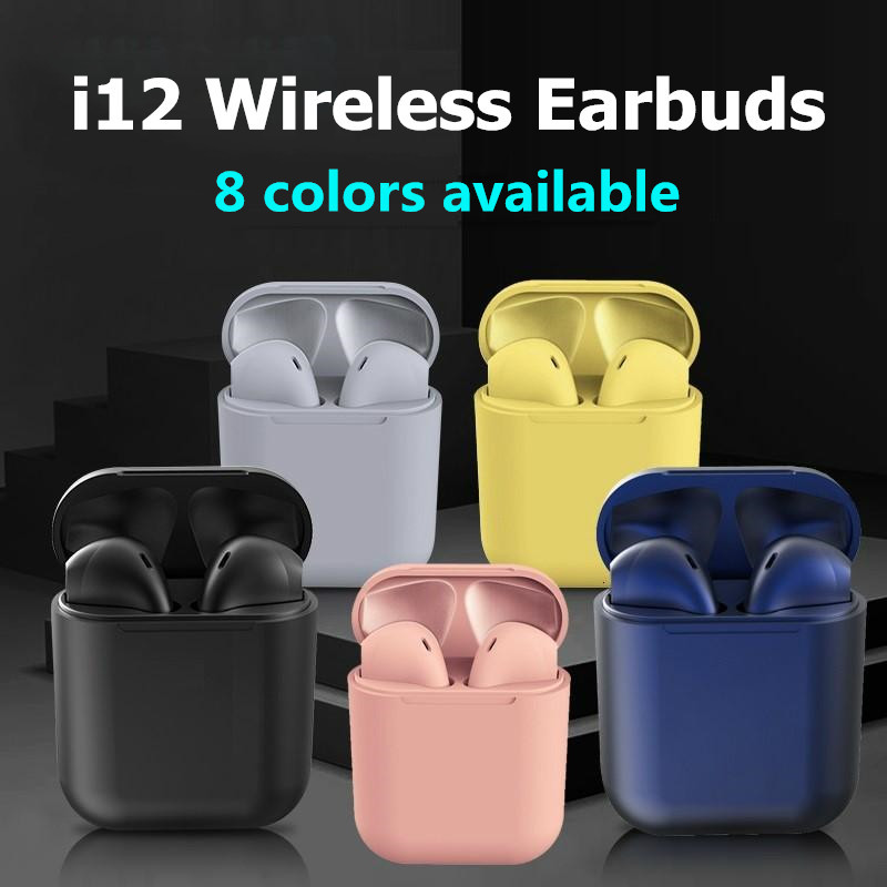 TWS i12 Matte Finish Wireless Bluetooth 5.0 Earphone Earbuds Inpods 12 ...