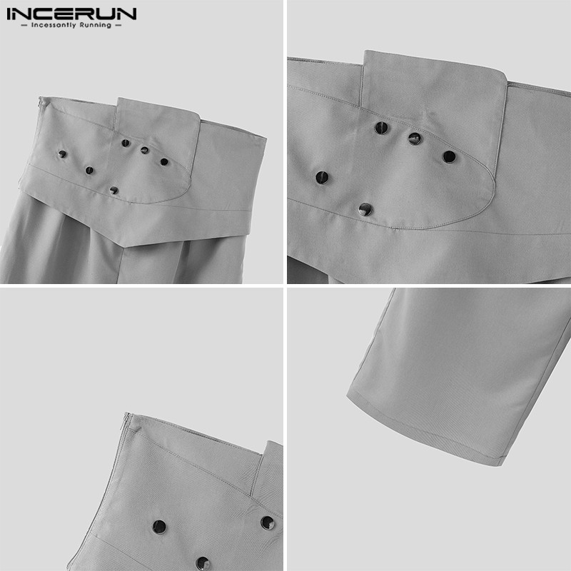 INCERUN Men Vintage Casual High Waist Loose Wide Leg Pants | Shopee ...