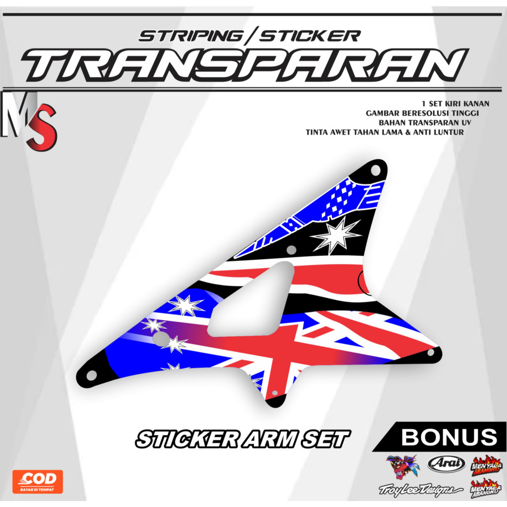 STICKER ARM VARIO KZR/GEN 1/2 DESIGN ARAI 08 STRIPING VARIATIONS ...