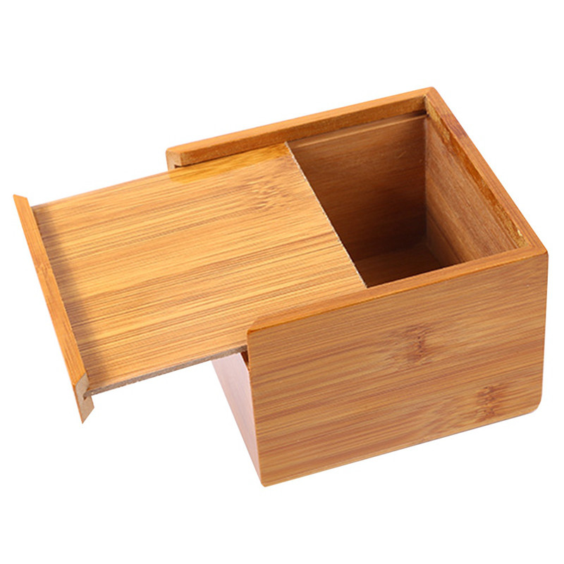 Solid Wood Drawer Tissue Box With Storage Organizer For Desk Living ...