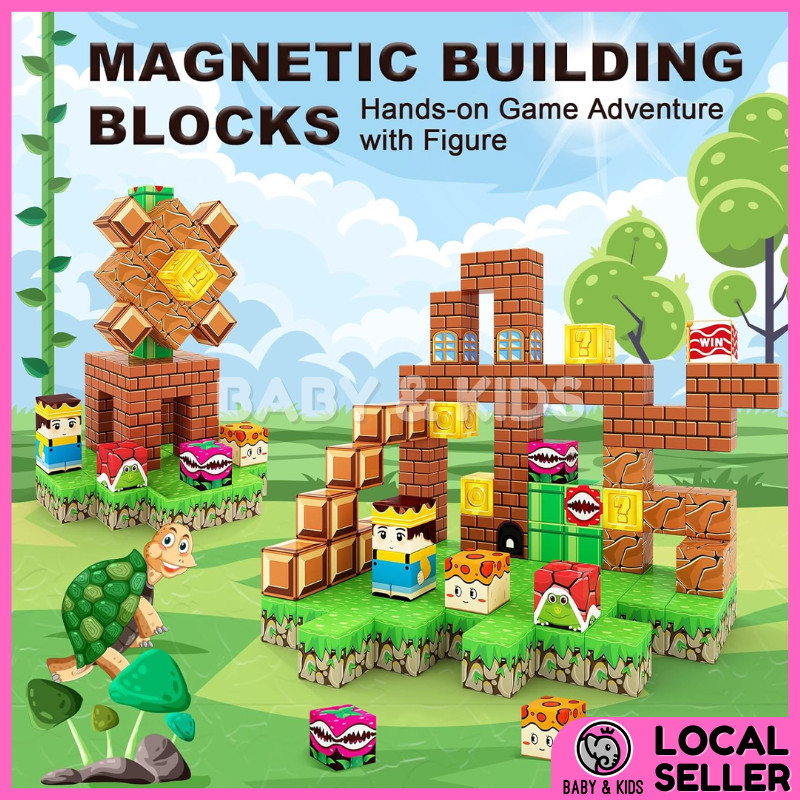 Minecraft Set 3D Model Building Blocks Magnetic My World Set Tree House ...