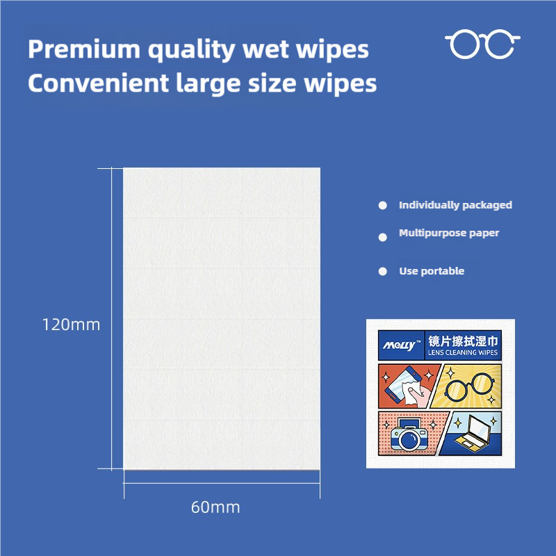 100pcs Disposable Eyeglasses Lens Cleaning Cloth Anti Fog Wet Wipe ...