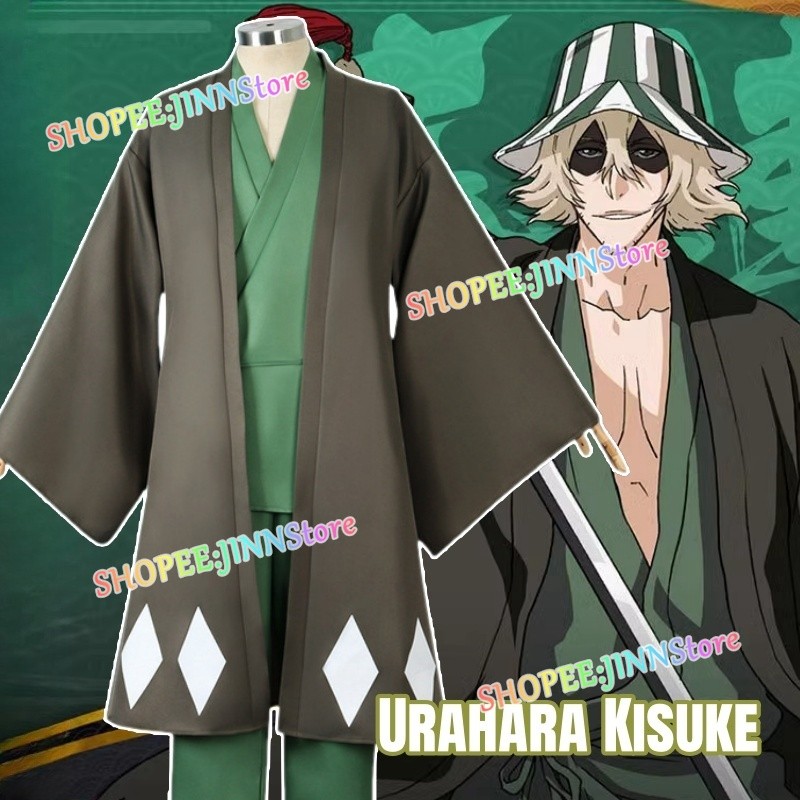 - JINN - BLEACH Kisuke Urahara Cosplay Costume Kisuke Kimono Hat Set ...