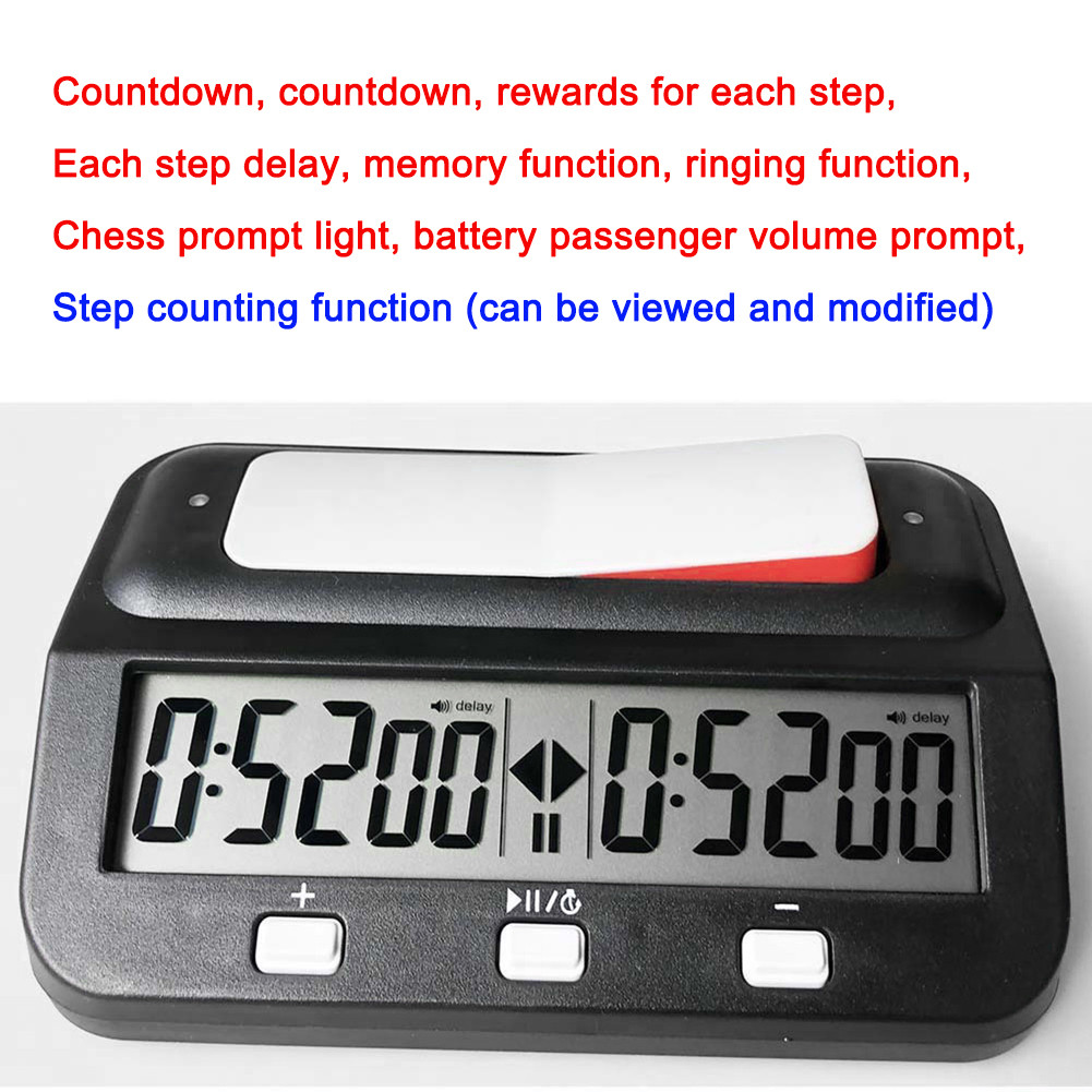 ☀DM Count Up Down Timer Professional Digital Chess Clock Board Game Clock Plastic Battery ...