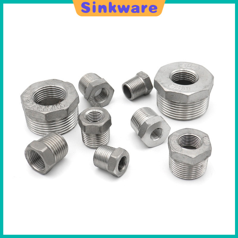 【YHD】Reducer Bushing Male x Female 1/8" 1/4" 1/2" 3/4" 1" DN8 DN10 DN15 DN20 BSP Thread 304 ...