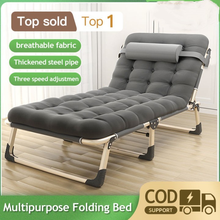 COD Folding Bed Portable Heavy Duty Single Bed with Foam Mattress for ...