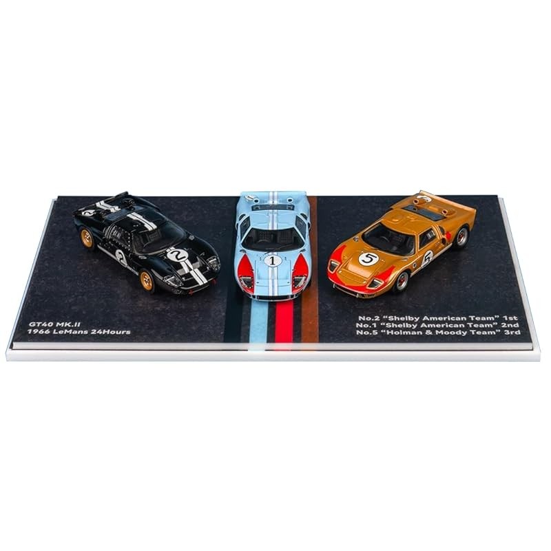 Finclassically 1/64 Ford GT40 MK.II 1966 LeMans 24h 3-car set (Black #2 ...