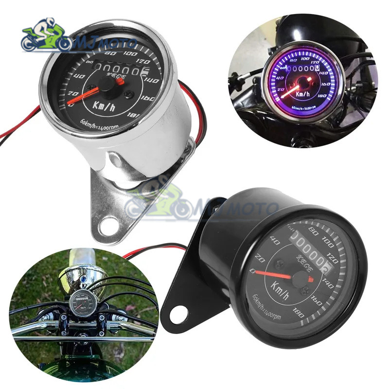 Motorcycle Speedometer Double Color LED Light Odometer Speed Meter ...