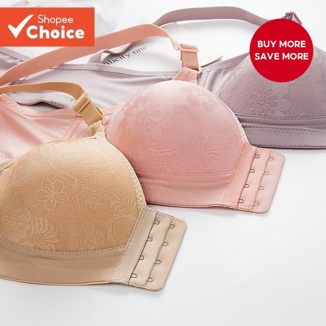 Front-Closure Push Up Bra - Seamless Wireless for Women (36B-44C, 5 ...