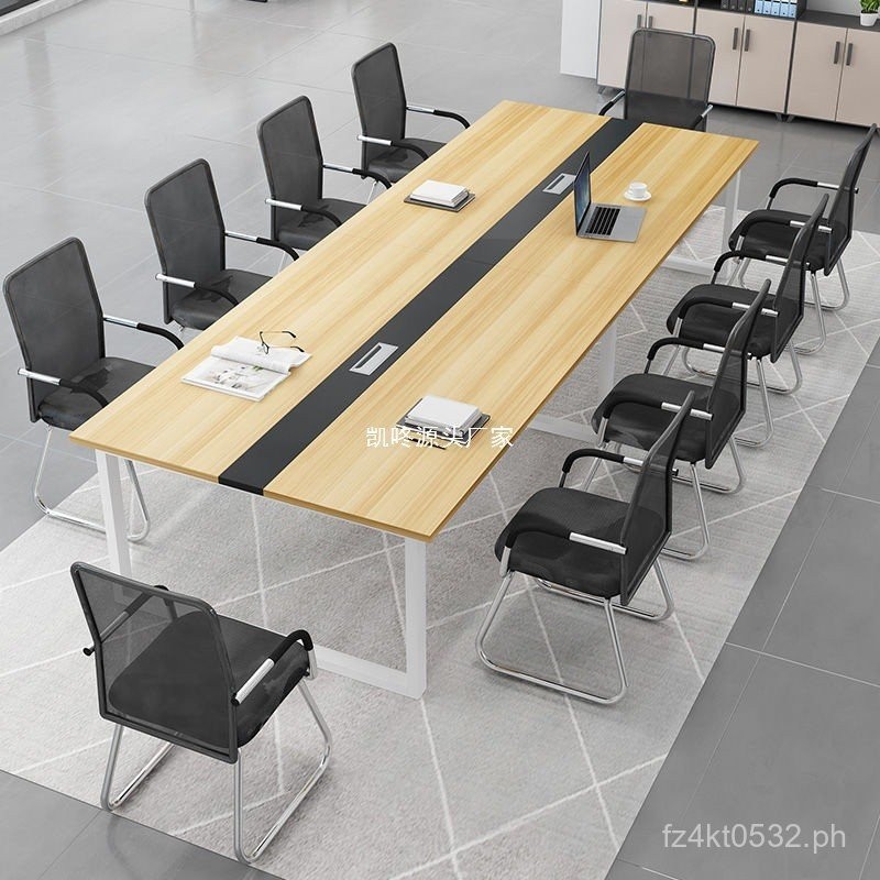 Modern Office Desk and Chair Set, Long Workstation Combination ...