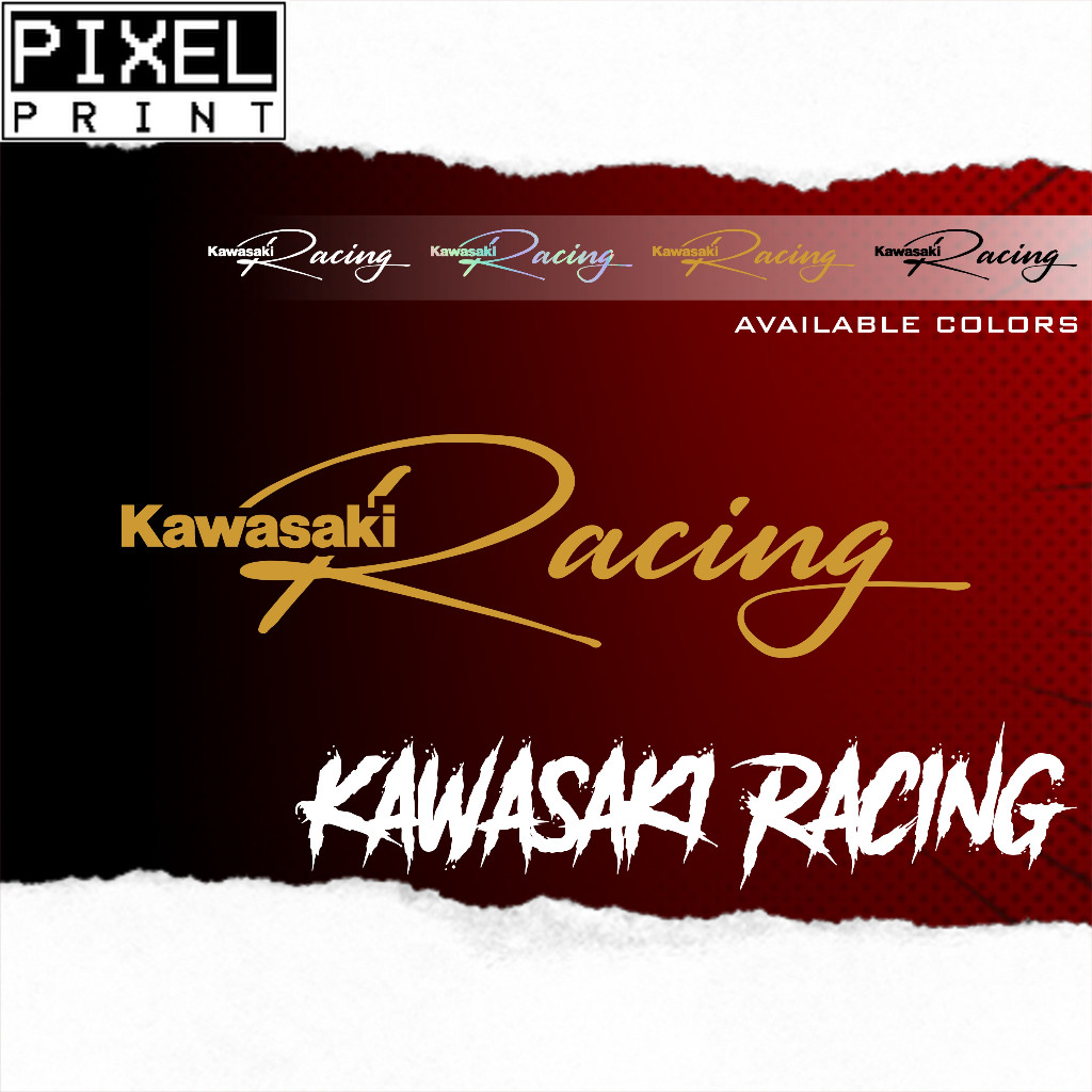 KAWASAKI RACING Stickers for Motorcycle Design Vinyl Sticker Waterproof ...