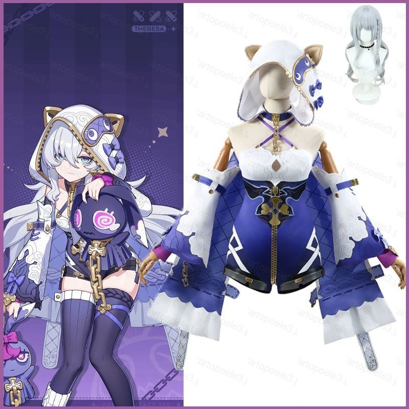 Ellen Honkai Impact 3 Theresa Apocalypse dress wig role play cosplay ...