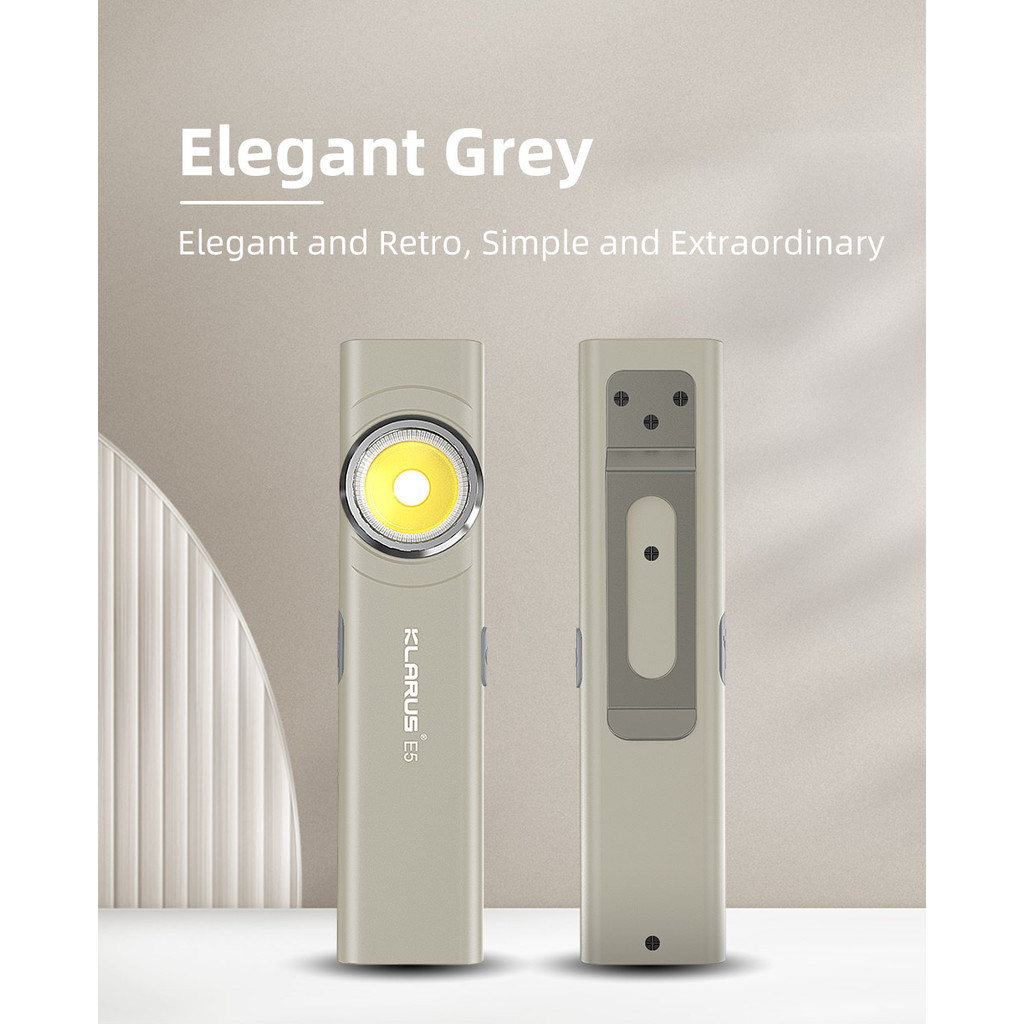 KLARUS E5 600Lumens EDC Flashlight Bulit-In Battery USB-C Rechargeabke ...