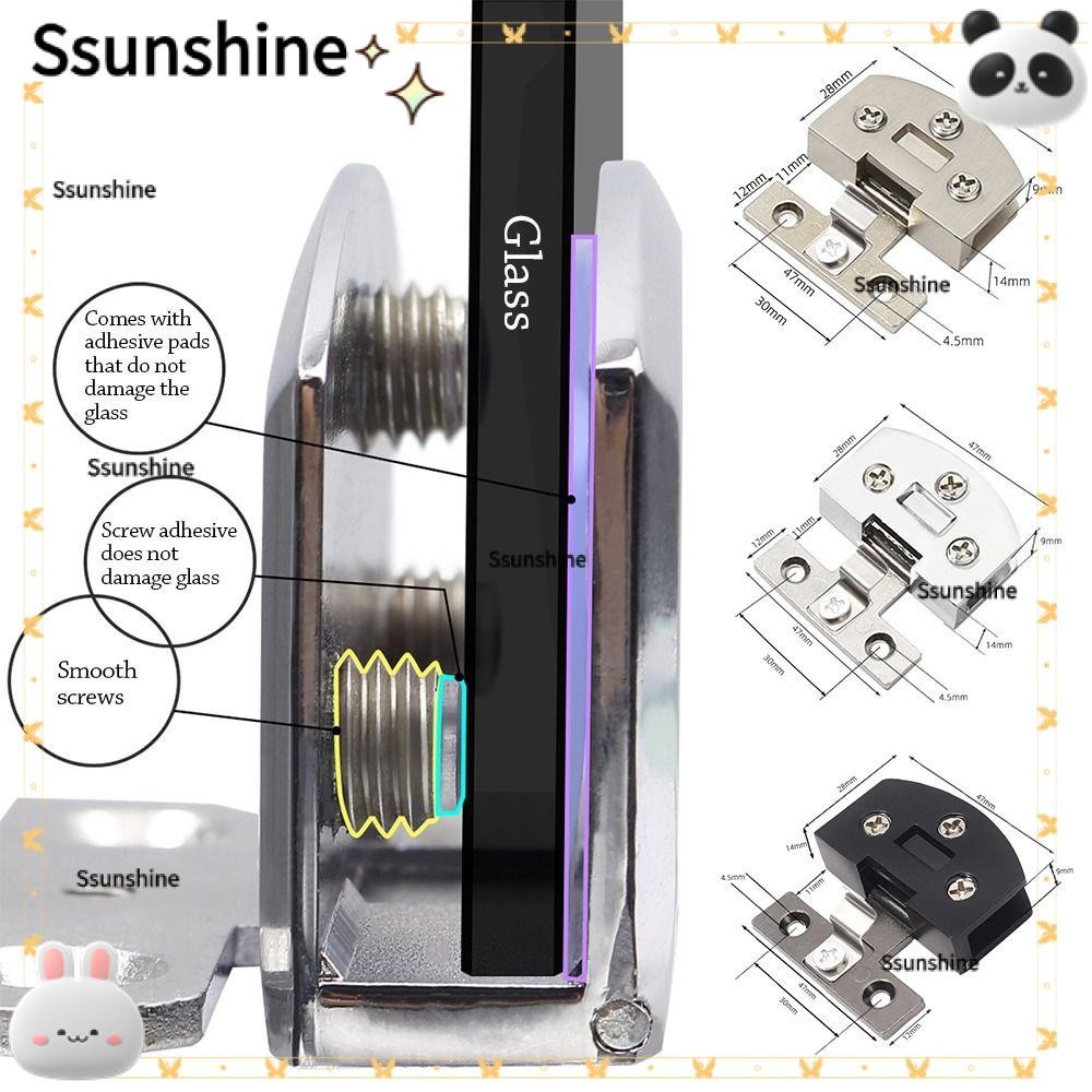 SSUNSHINE Glass Clip Hinge, Multifunctional Hinge Protector Glass Door ...