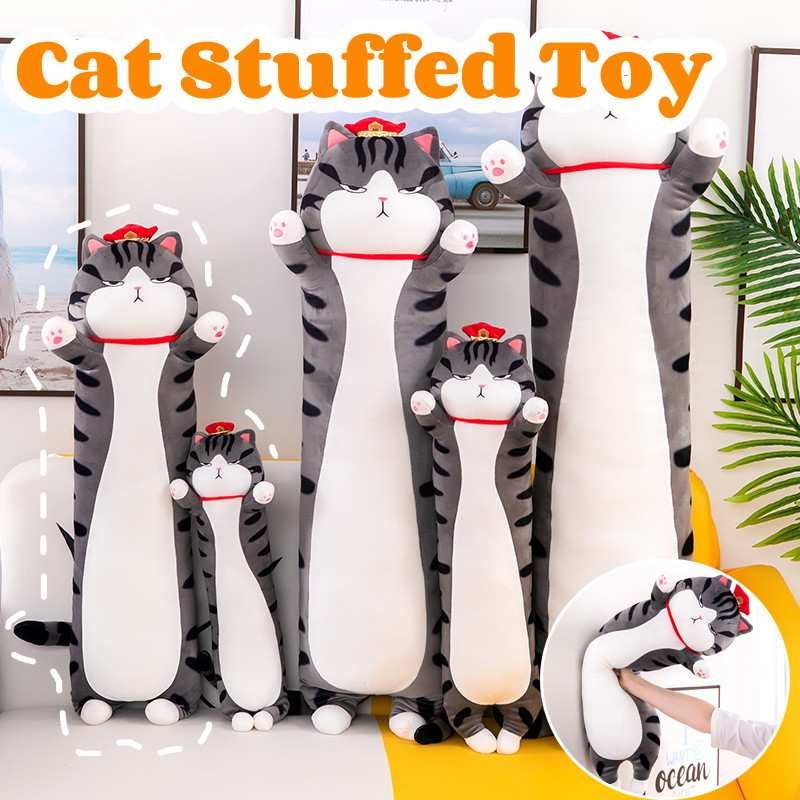 Cat Stuffed Toy Long Cat Plushie Pillow Sleeping Cat Doll Kid Birthday ...