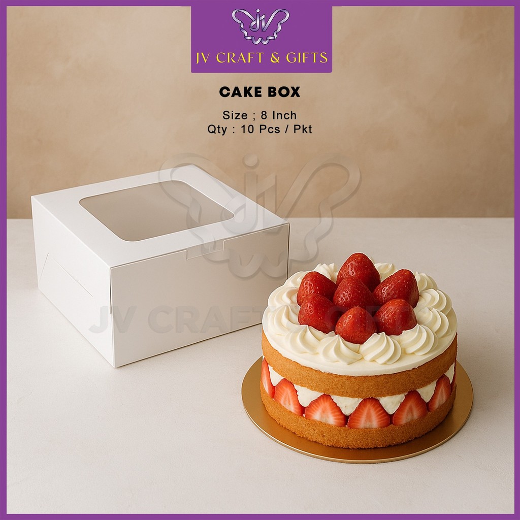 8" 10" Cake Box with Window / Kotak Kuih/Packaging Box /Cup Cake Box ...