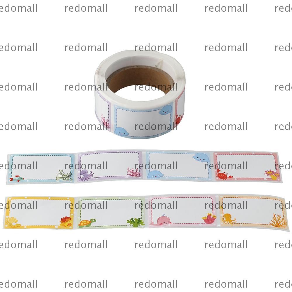 REDOMALL Name Tag, Ocean Style Cartoon Name Stickers, Rectangle Blank ...