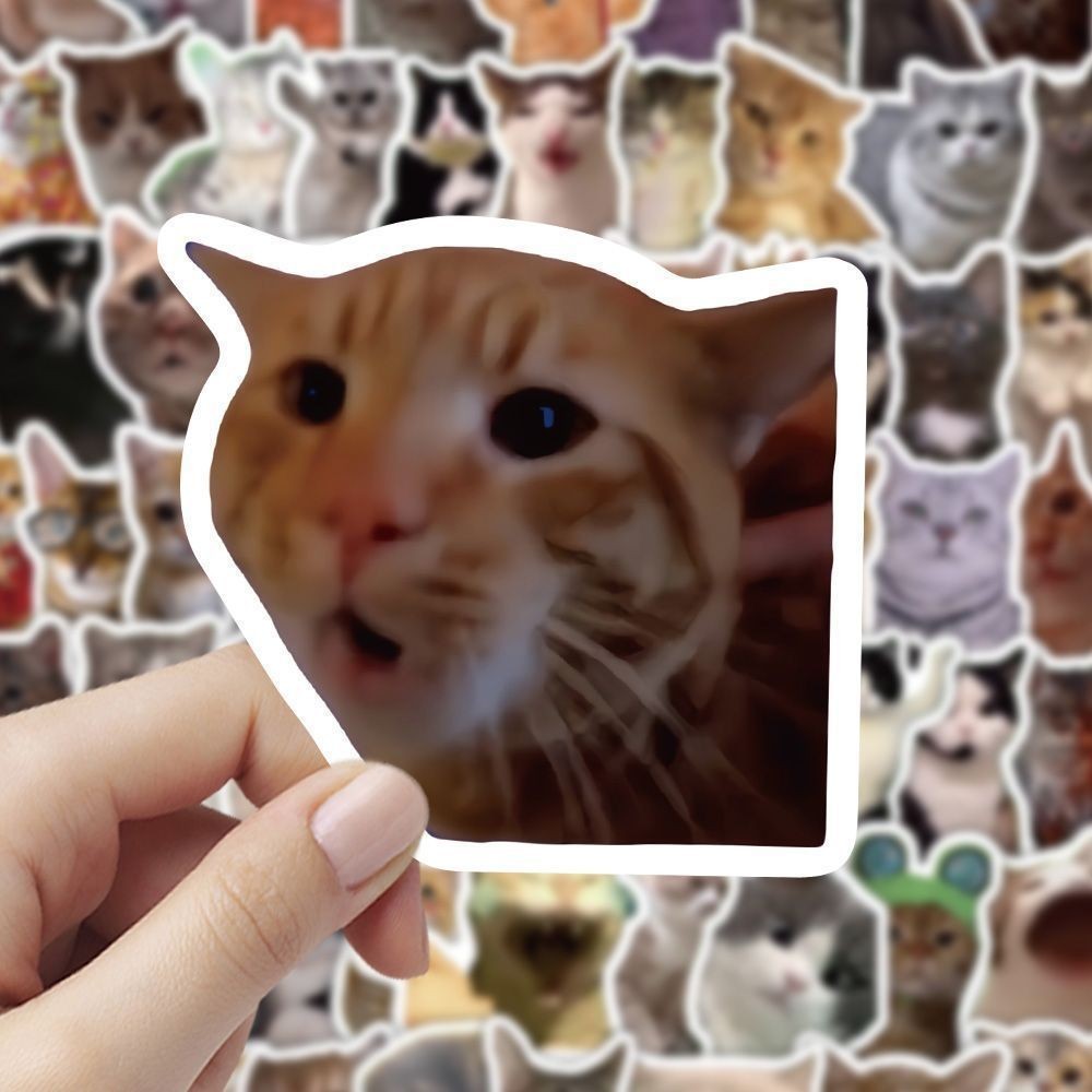 500pcs Set Cute Funny Cat Memes Stickers Creative Cat Emoji Handbook ...