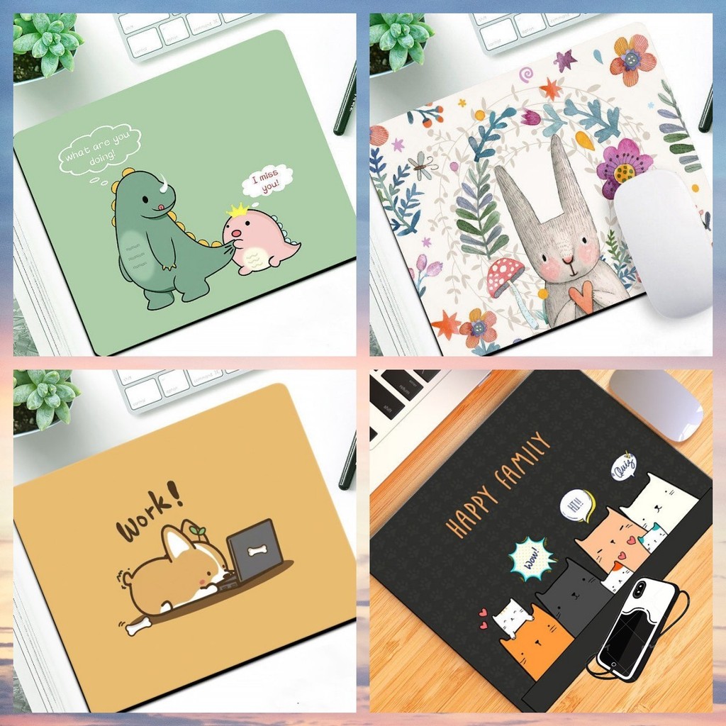 Cartoon Mouse Pad Gaming Cute Art Design Mouse Mat Home Office Desktop ...