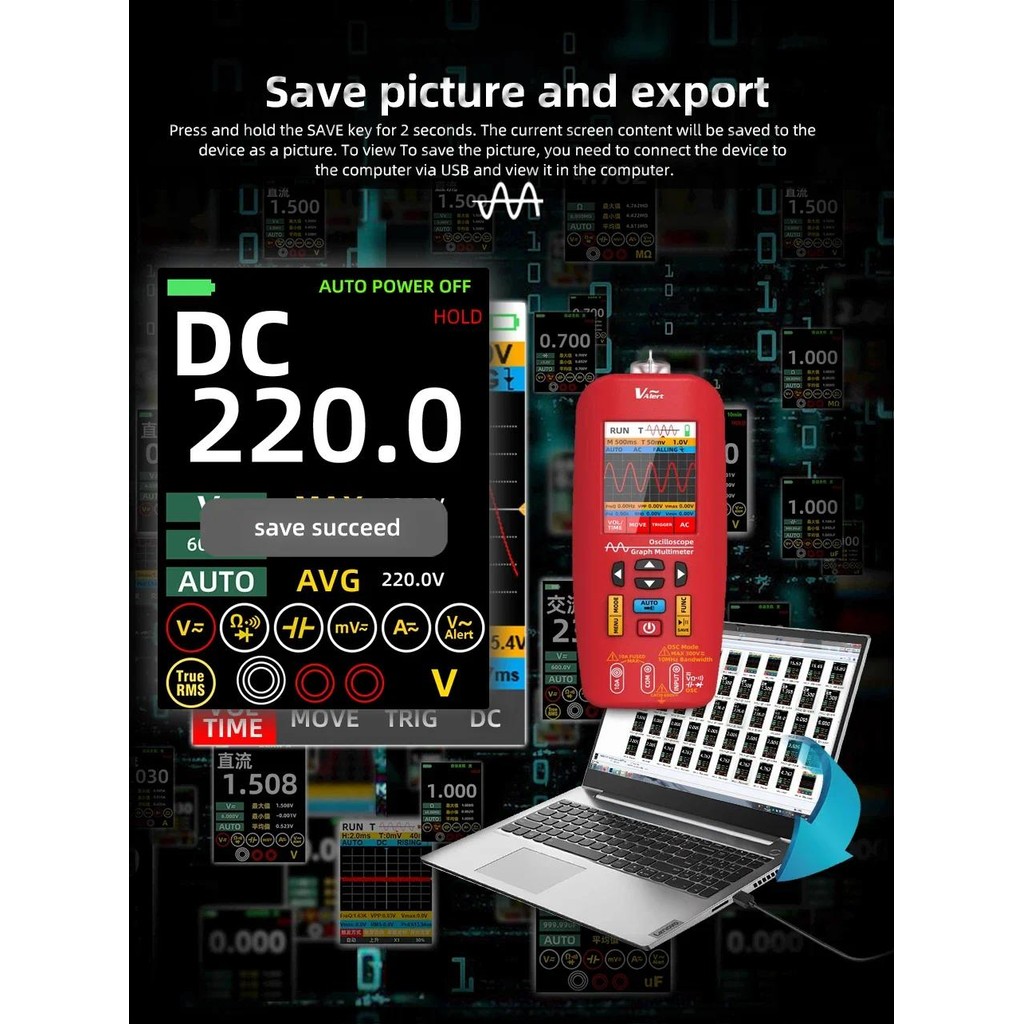 Handheld Digital Oscilloscope Color Screen Auto Repair Testing ...