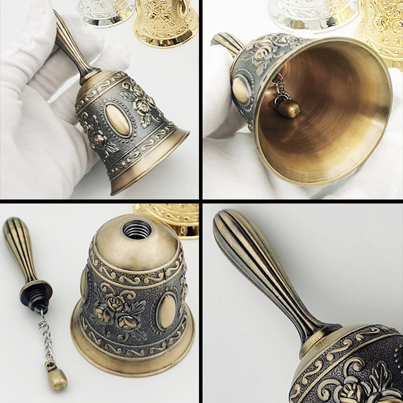 [ety] Manual Bell Meditation Hand Bell Retro Style Lucky Dinner Prayer ...