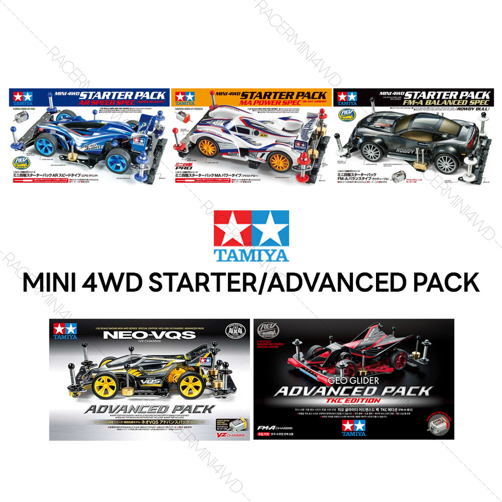 TAMIYA Mini 4WD Starter/Advanced Pack 4WD With Starter Kit 18647 18706 ...