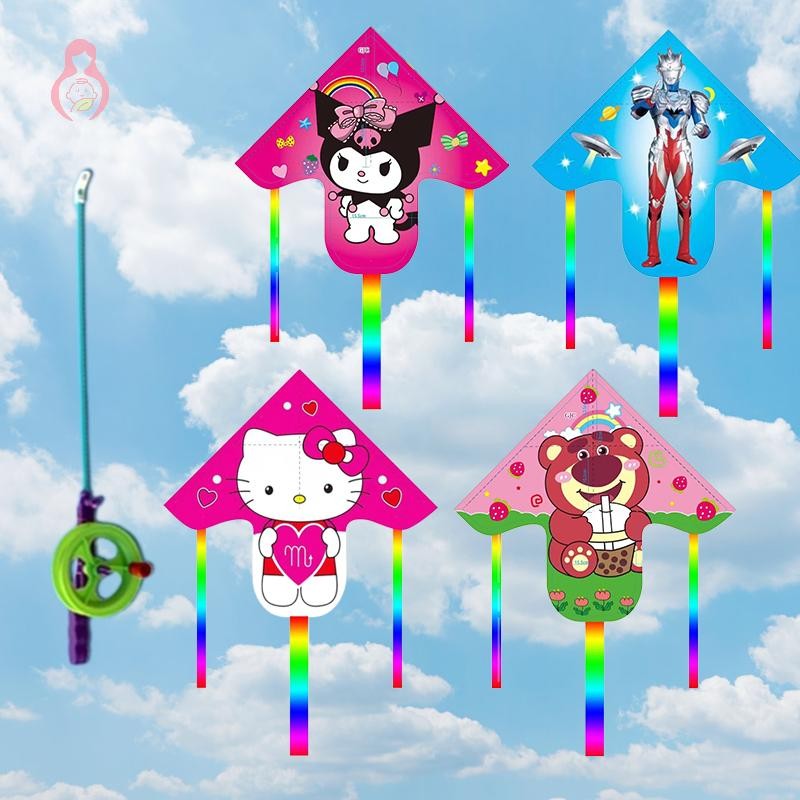 [MMBB] Children Flying Kite Toy Cartoon Kuromi Hello Kitty Doraemon ...