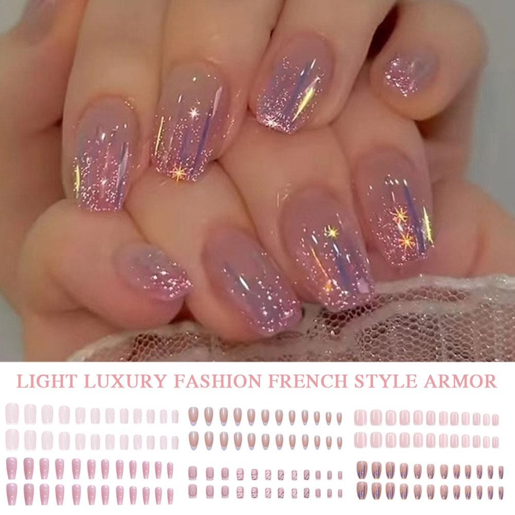 Extravagant Fashion French Wear Nails Fake Nails Popping Flash Sweet ...