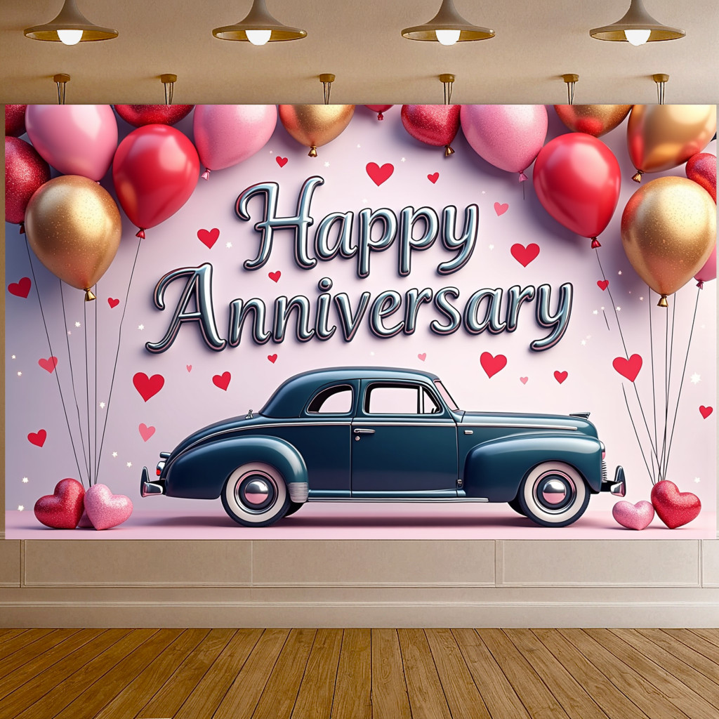 Happy Anniversary Backdrop Party Decorations, Wedding Anniversary Party ...