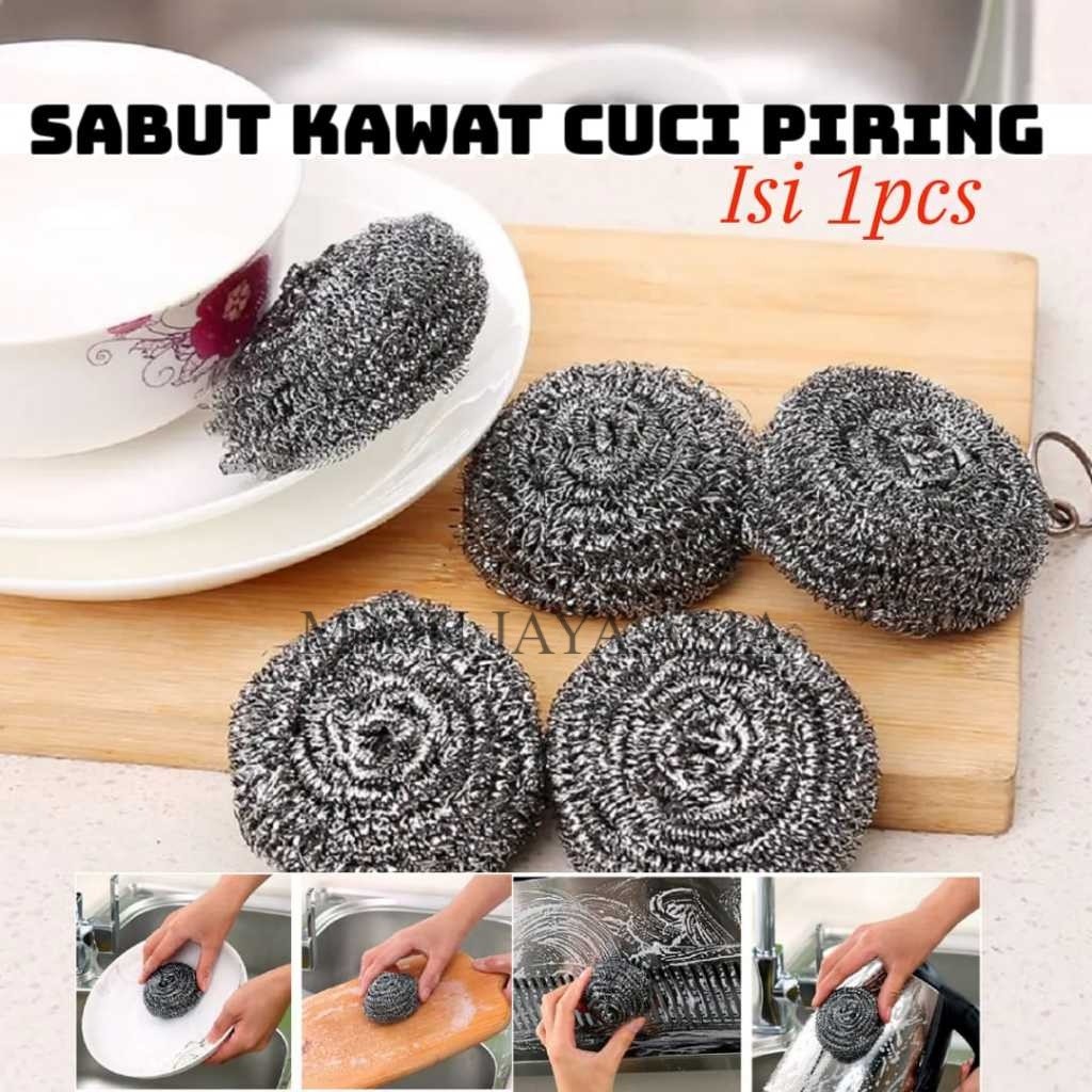 Multipurpose CLEANING STAINLESS WIRE SPONGE DISH WASHING IRON COir ...