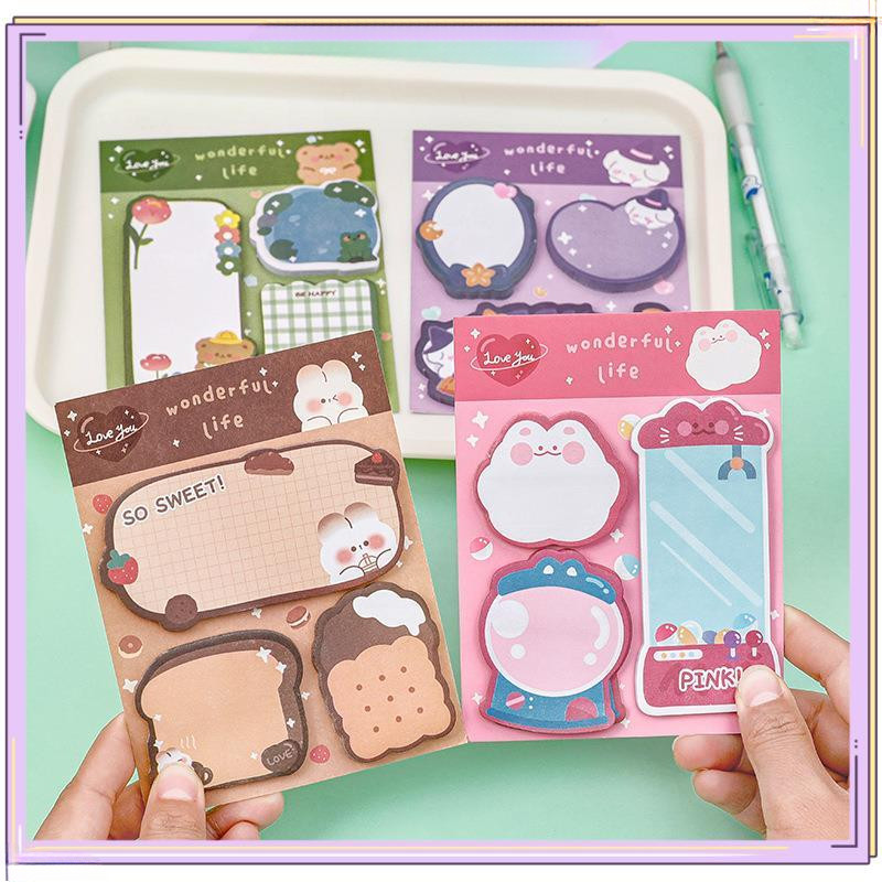 4style Cute Cartoon Animal Combination Sticky Notes 60Sheets School ...