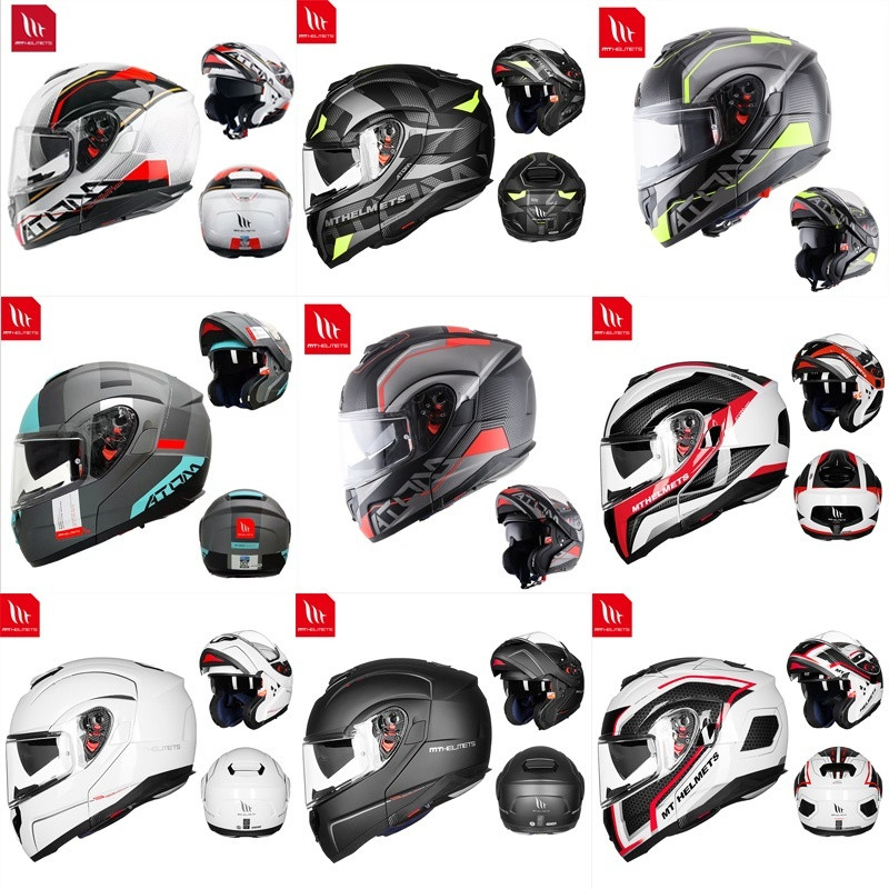 MT ATOM SV motorcycle facelift helmet with dual lenses for men and ...