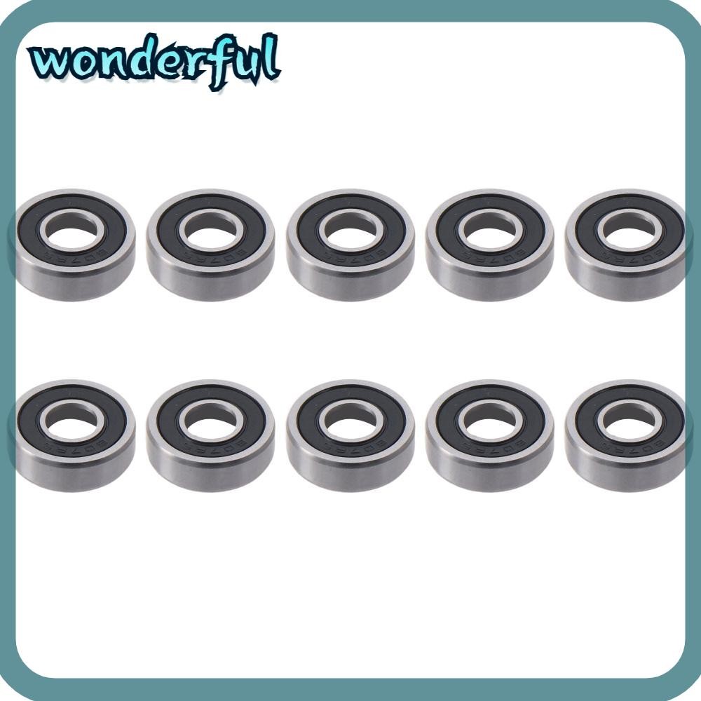 WONDER 10pcs Deep Groove Ball Bearing, 7mm x 19mm x 6mm 607-2RS Double ...