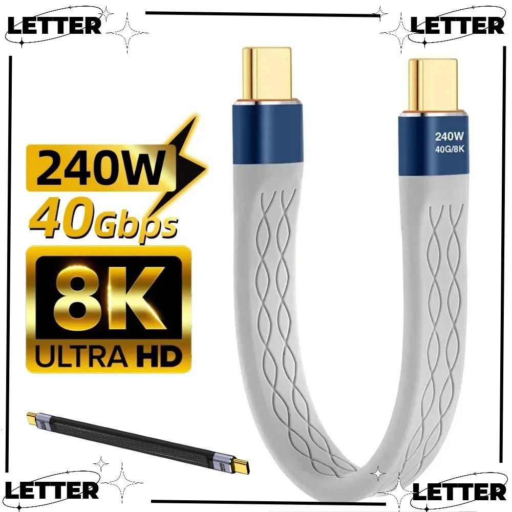 LET Flexible USB4.0 Cable, 8K 60HZ PD 240W USB C to Type C Cord ...