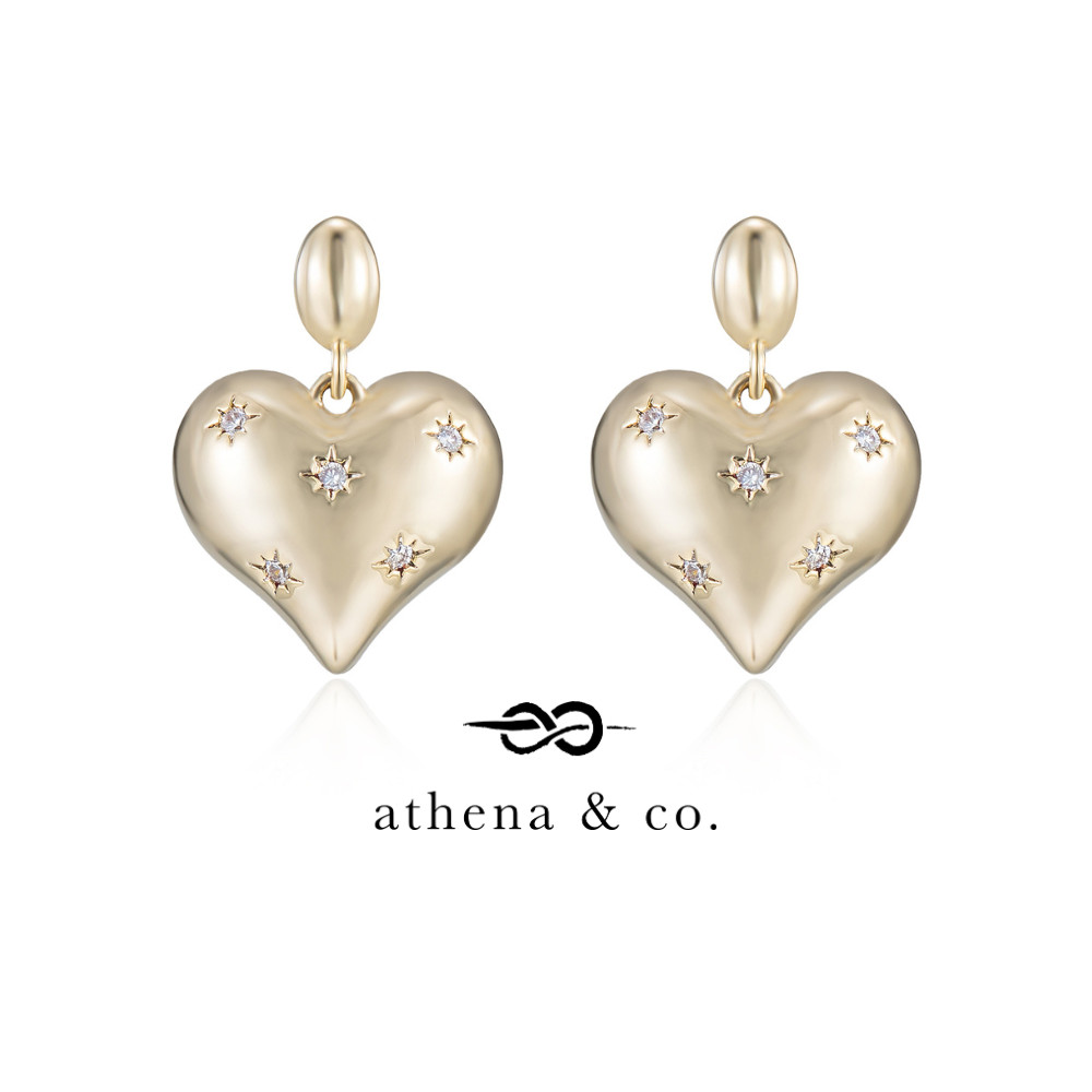 Athena & Co. 18k Gold Plated Suki Bubble Heart Drop Earrings - 925 ...