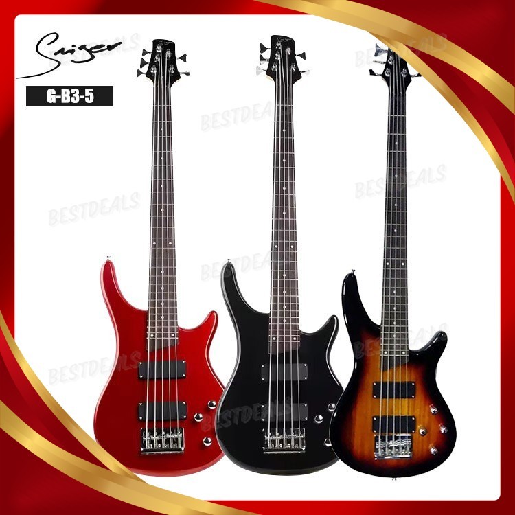 Smiger G-B3-5 Bass Guitar | Shopee Philippines