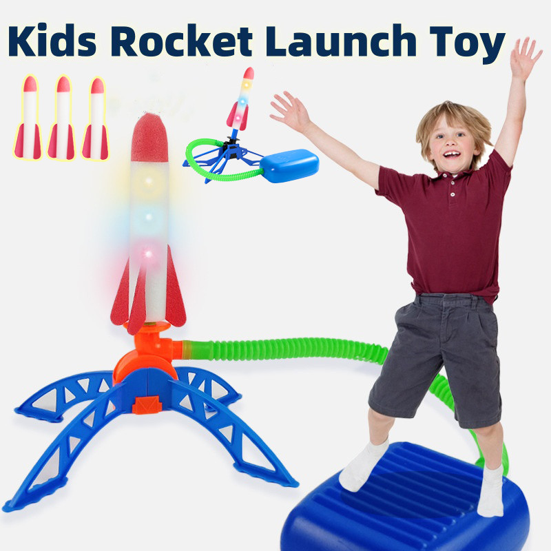 Kids Rocket Launch Toy Flashing Flying Rocket Toy Simulator Inflatable ...