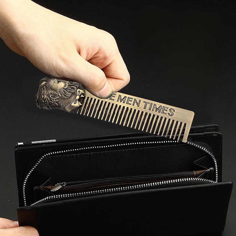 Marbit 1PC Barber Styling Metal Comb Gentleman Men Beard Comb Mustache ...