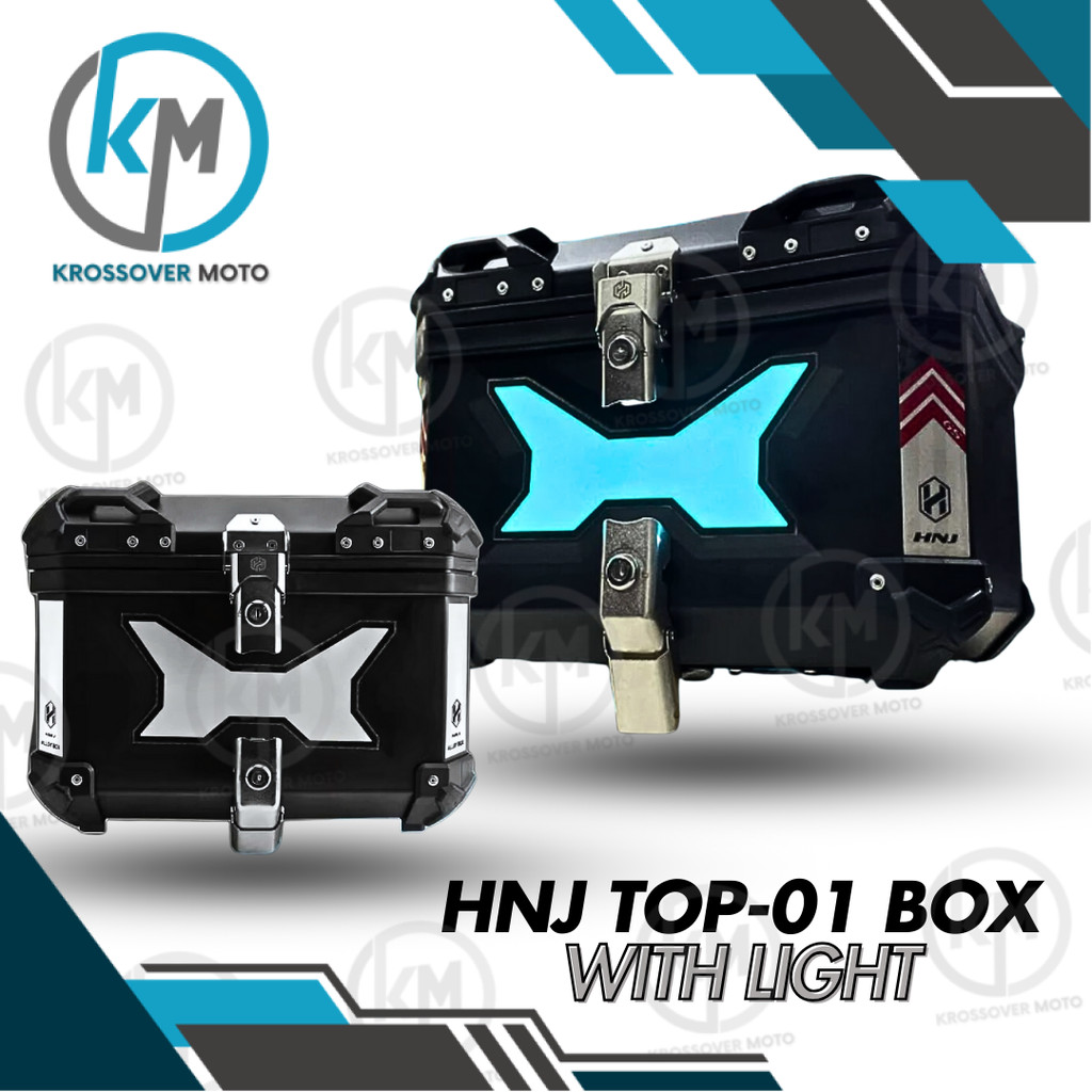 45L HNJ TOP-01 BOX DUAL LOCK WITH LIGHT TOP BOX FOR MOTORCYCLE [KM ...
