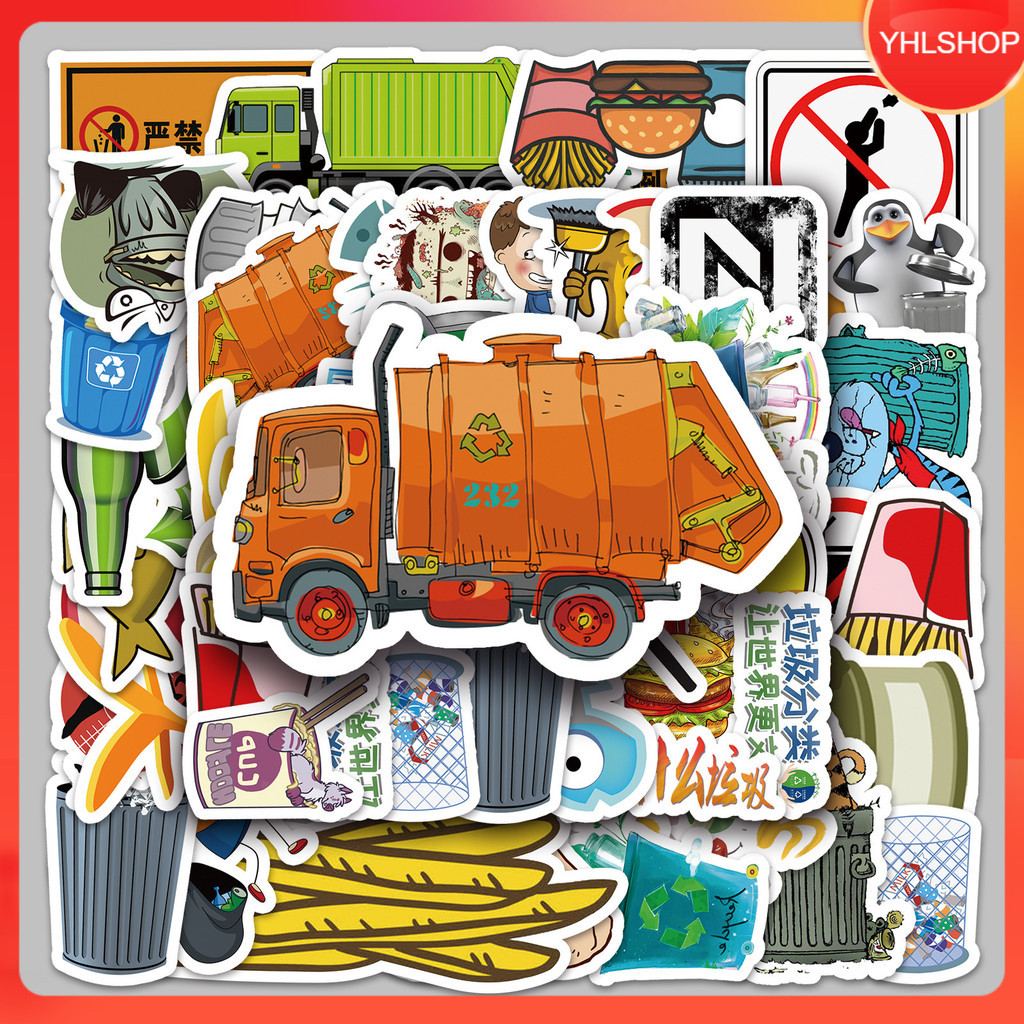Shipped From Thailand 50 Designs Cartoon Stickers Garbage Removal Cute ...
