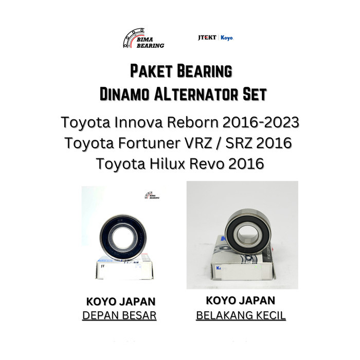 Alternator BEARING PACKAGE SET TOYOTA INNOVA REBORN FORTUNER VRZ SRZ ...
