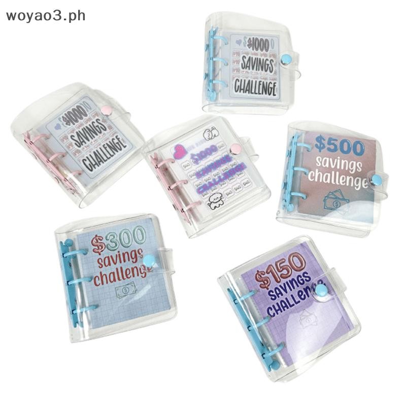 [woyao] Cartoon Portable Receipt Collection Challenge Money Saving Book Mini PVC Binders [PH ...
