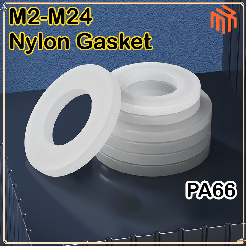 [MX1] White Nylon Gasket Round Insulated Flat Gasket Plastic/Rubber ...
