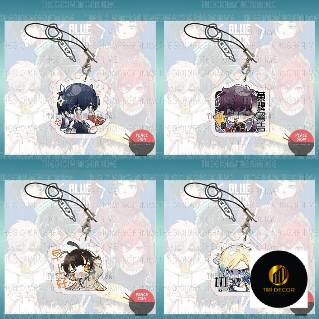 BLUE LOCK ver LETTERS phone lanyard printed with anime chibi mica in ...