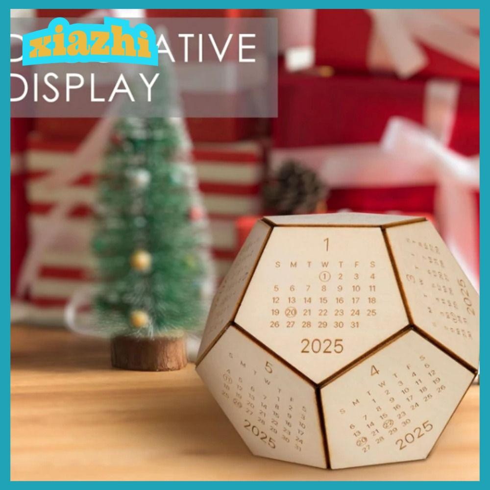 XIAZHI 2025 Calendar, Decorative Wooden Desk Calendar, Creative ...