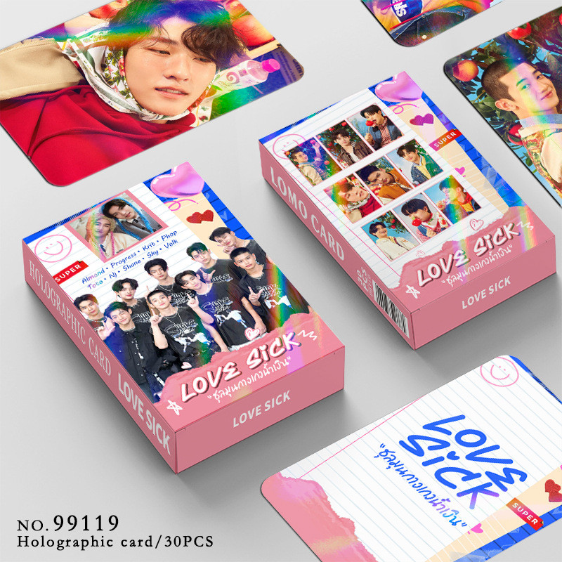 30-124pcs Love Sick 2024 Holographic Lomo Cards Almond Progress Phun Noh Photocards Thai idol ...
