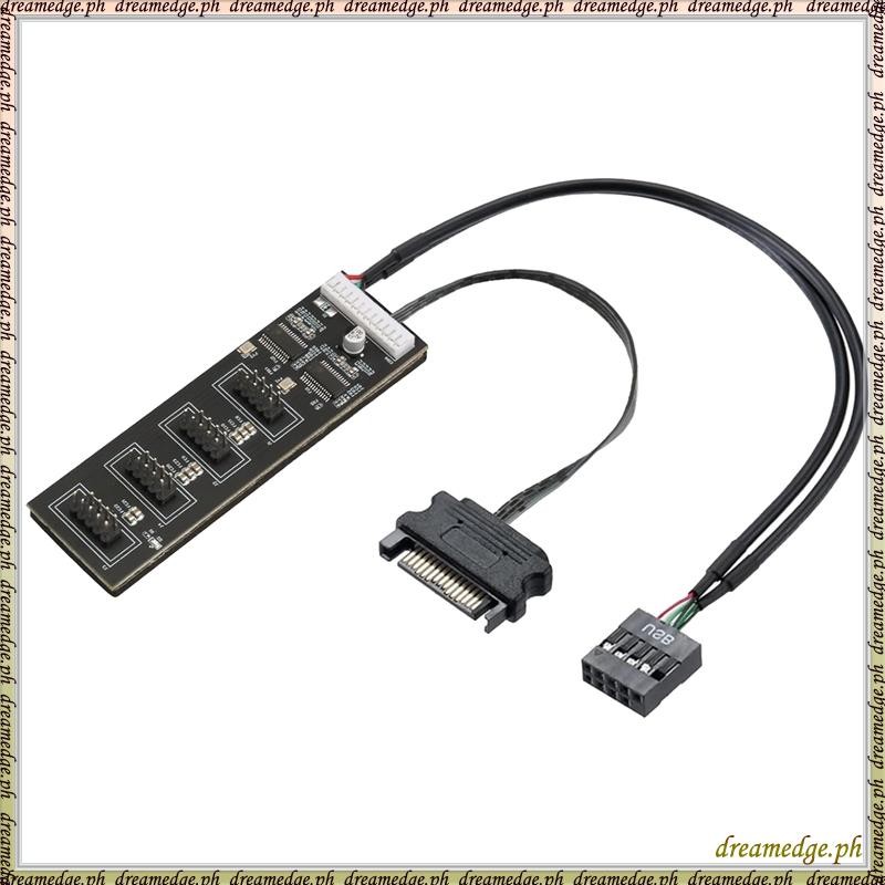 [S D K G] 9Pin USB Header Splitter with SATA Power Cable, Internal USB ...