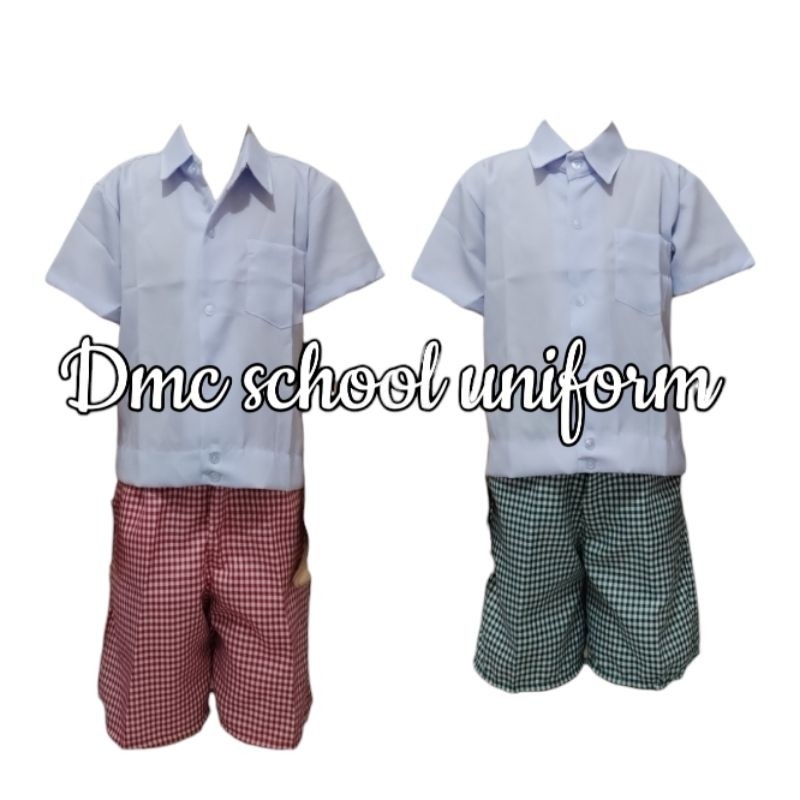 PLAIN WHITE POLO AND CHECKERED SHORT TERNO school uniform | Shopee ...