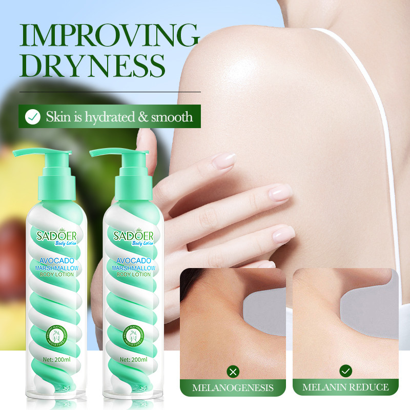 SADOER Avocado Marshmallow Niacinamide Body Lotion Cream Skin Care Body ...